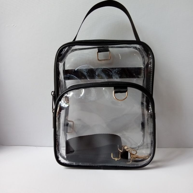 Jual tas PVC premium Sling bag 3in 1 wanita tas transparan wanita ...