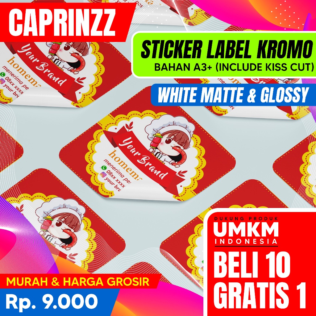 Jual Cetak Stiker Kemasan, Stiker Toples Kue, Label Kotak Makan, Stiker ...