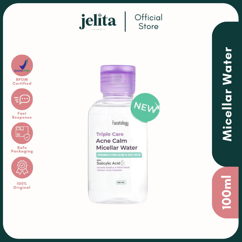 Jual Jelita Cosmetics - Facetology 𝐀𝐜𝐧𝐞 Calm Micellar Water 100ml ...