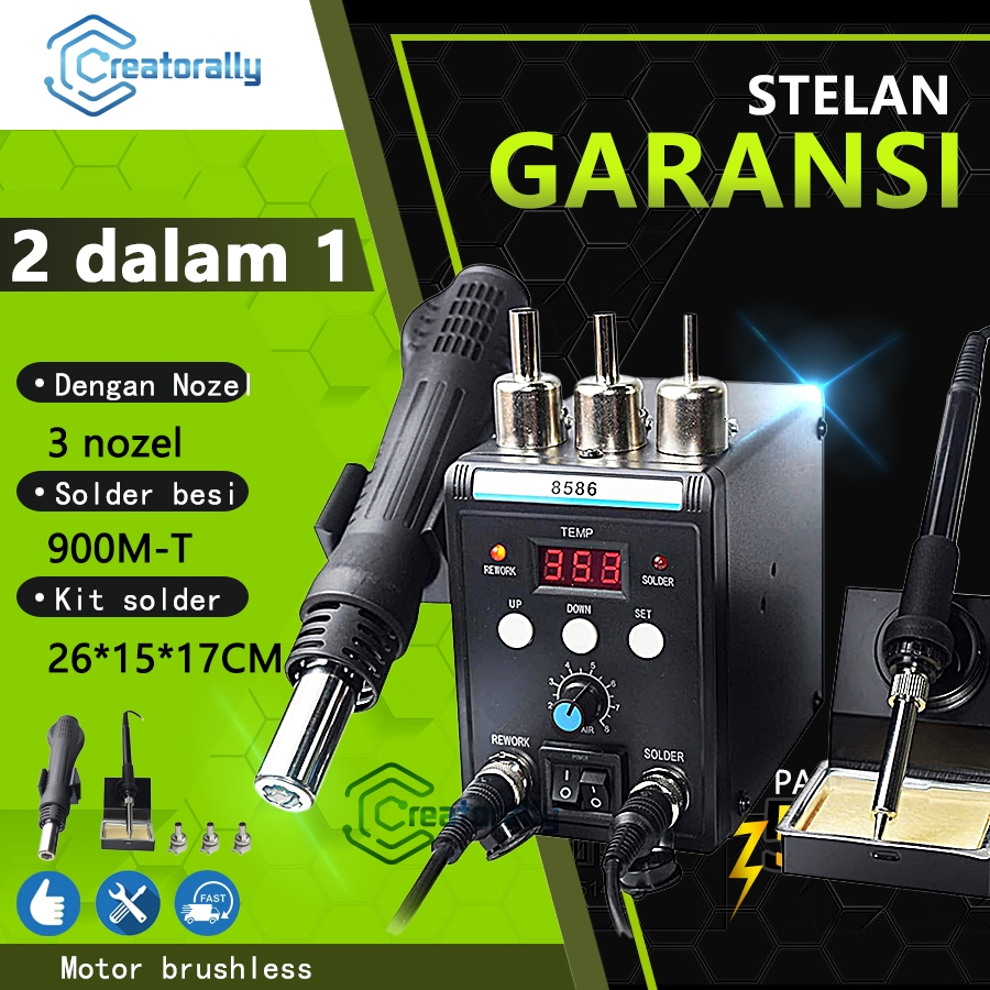 Jual CREATORALLY Solder Station Digital 8586 Heat Gun Solder Blower 2 ...