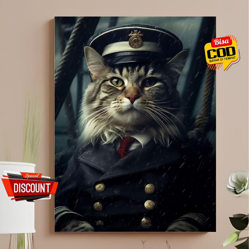 Jual Poster kucing Nahkoda Hiasan Dinding Aesthetic Bahan Papan MDF ...