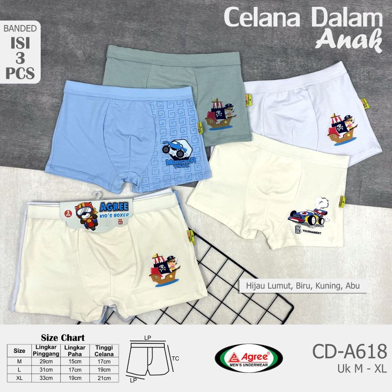 Jual AGREE KIDS A618 | Boxer Anak PREMIUM AGREE Set 3 & 6 Pcs | BOKSER ...