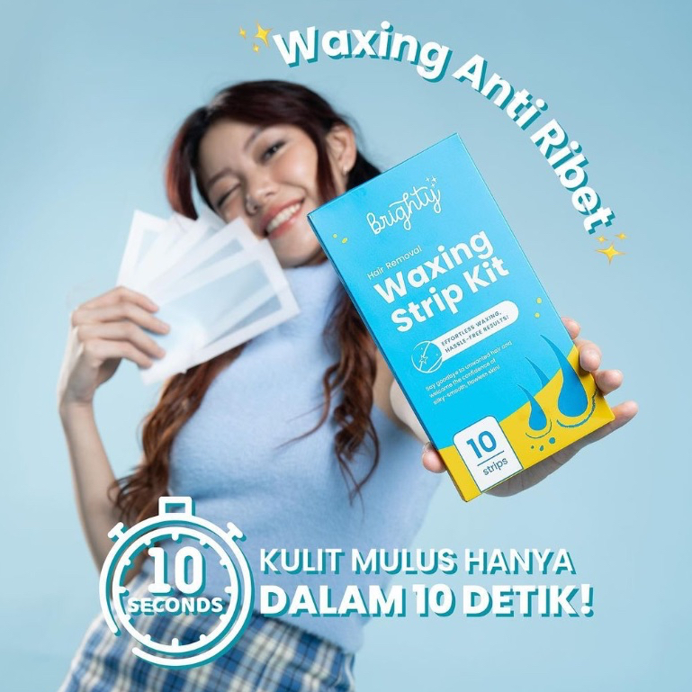 Jual GLAM - BRIGHTY Hair Removal Waxing Strip Kit | Shopee Indonesia