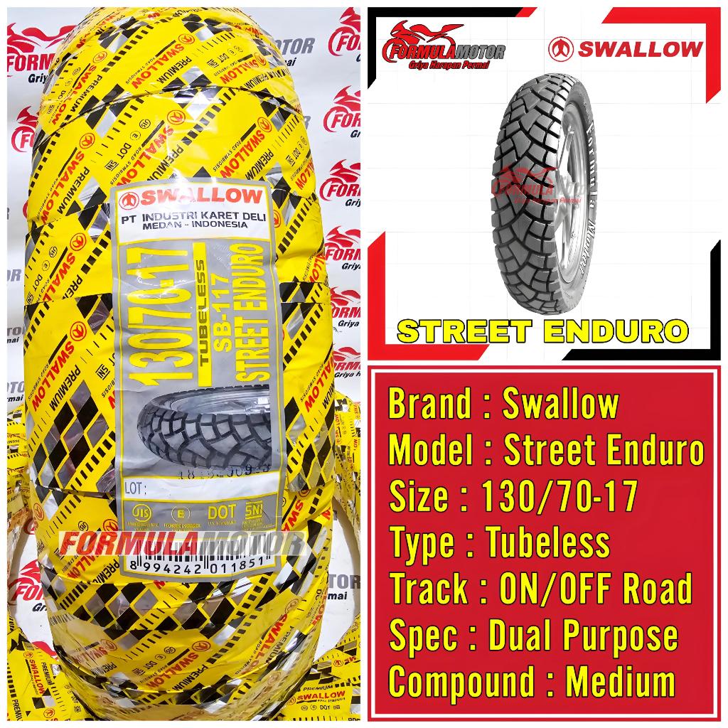 Jual Swallow Street Enduro Ring 17 Tubeless All Size (Dual Purpose) Ban Motor Tubles SB117 SB ...