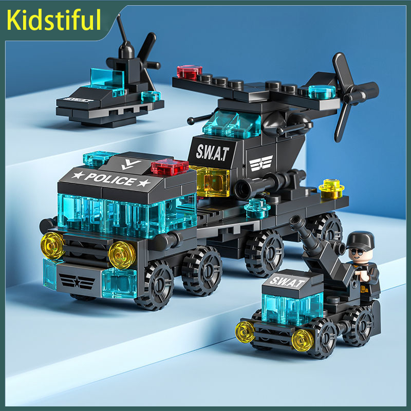 Jual Kidstiful Mainan 6IN1 Tiger SWAT Model Mainan Edukasi Balok ...