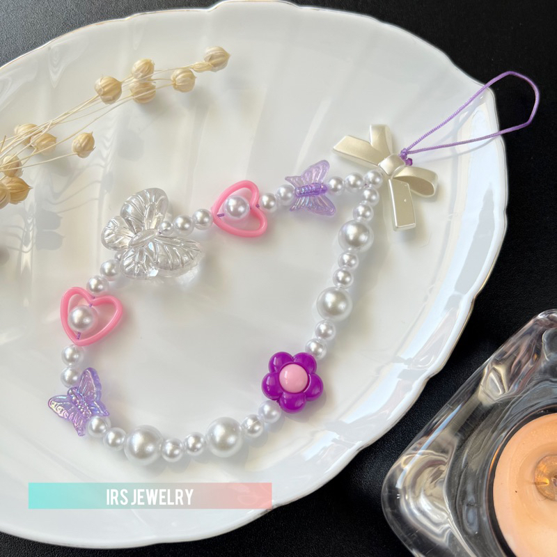 Jual Phone Strap Beads Ungu Series/ Tali Lanyard Handphone Manik Pita ...