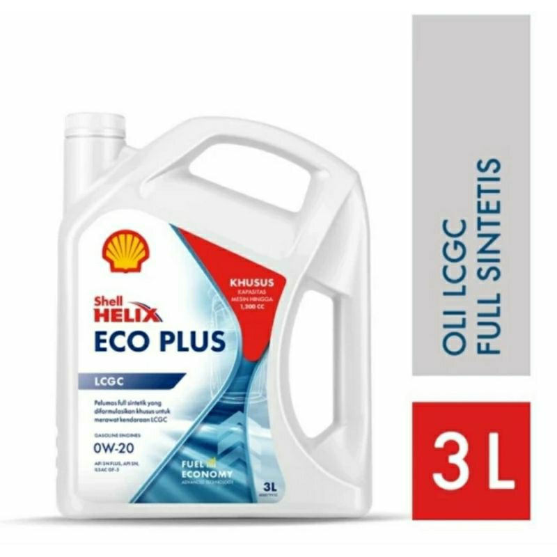 Jual Shell Helix ECO PLUS FULLY SYNTHETIC 0W-20 LCGC ORIGINAL GALON 3 ...