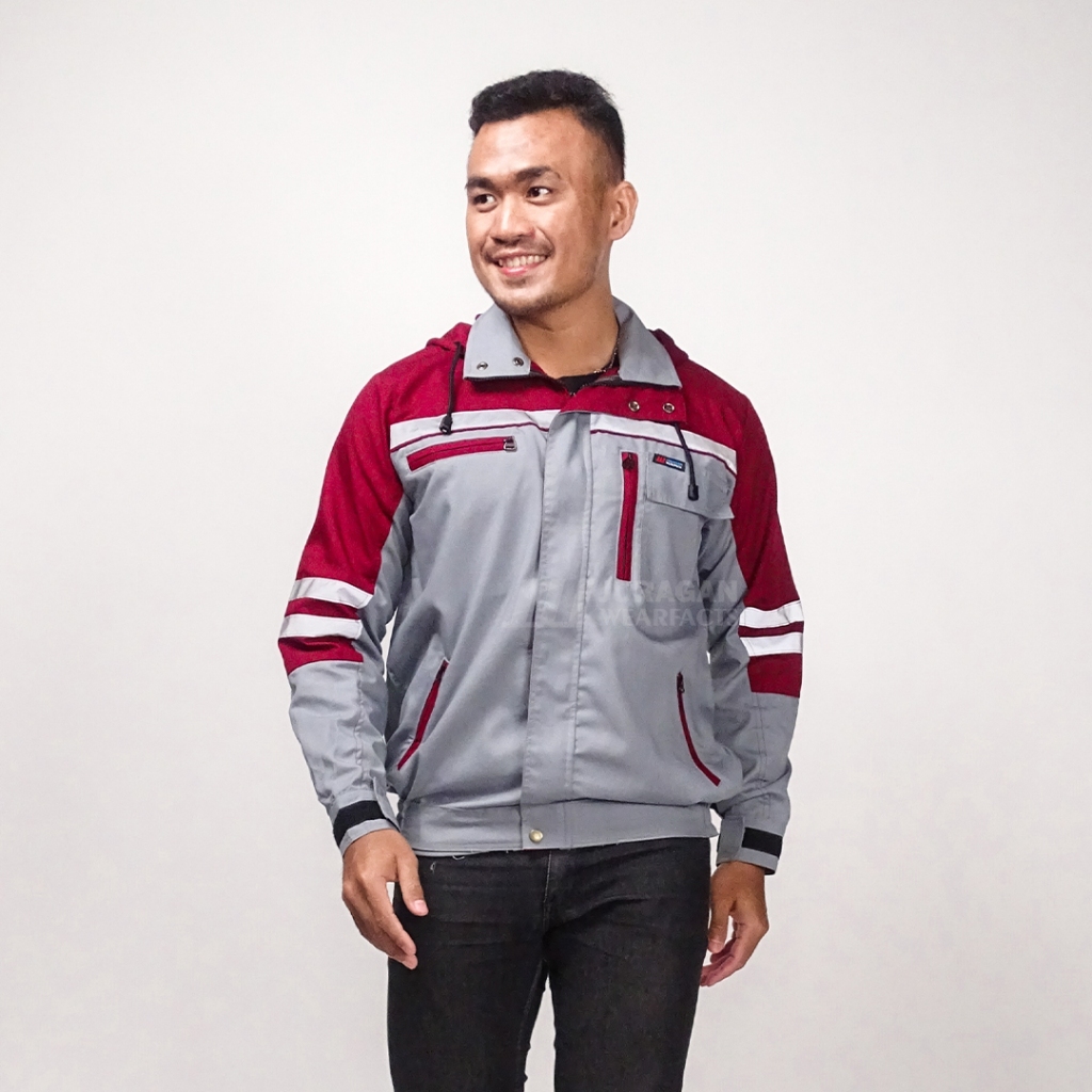 Jual Wearpack Safety Jaket Hoodie Weather Shield Warna Merah Maroon ...