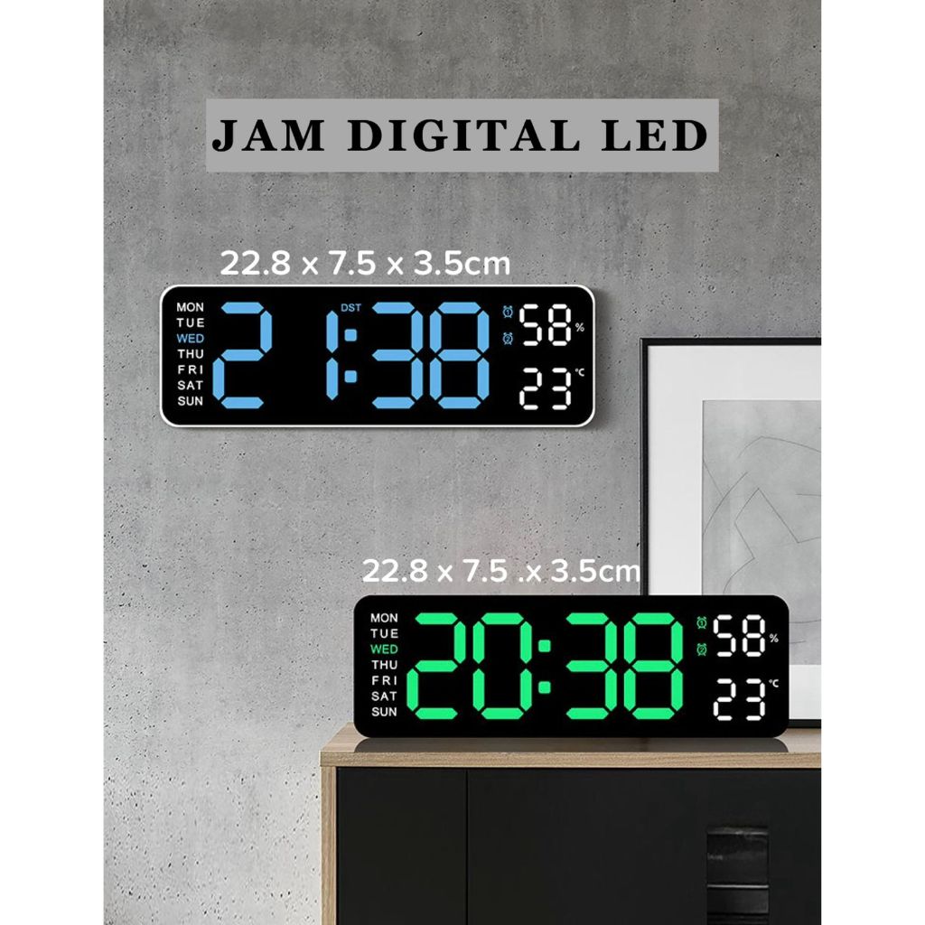 Jual Jam Digital LED Dinding dan Meja Tampilan Stylish / Kalender Alarm ...