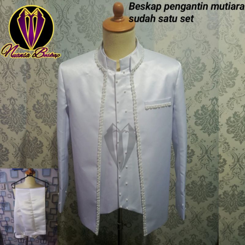 Jual Beskap pengantin / Beskap basofi tabur mutiara / Beskap manten ...