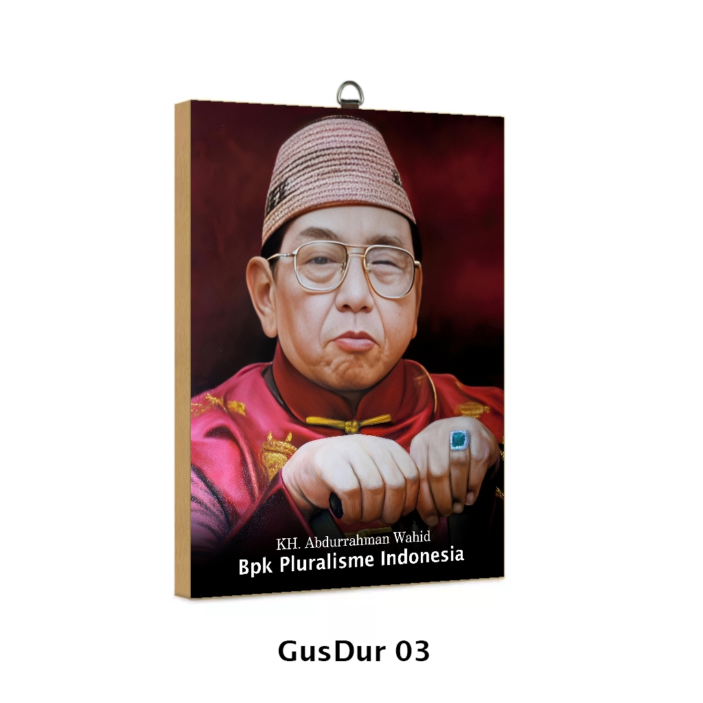 Jual Hiasan Dinding Gambar Gus Dur Uk 30x40 cm Sudah Dibingkai Kayu ...