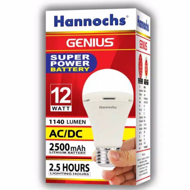 Jual HANNOCHS GENIUS LAMPU PADAM EMERGENCY LAMP LED 6W/8W/10W/12W/15W ...