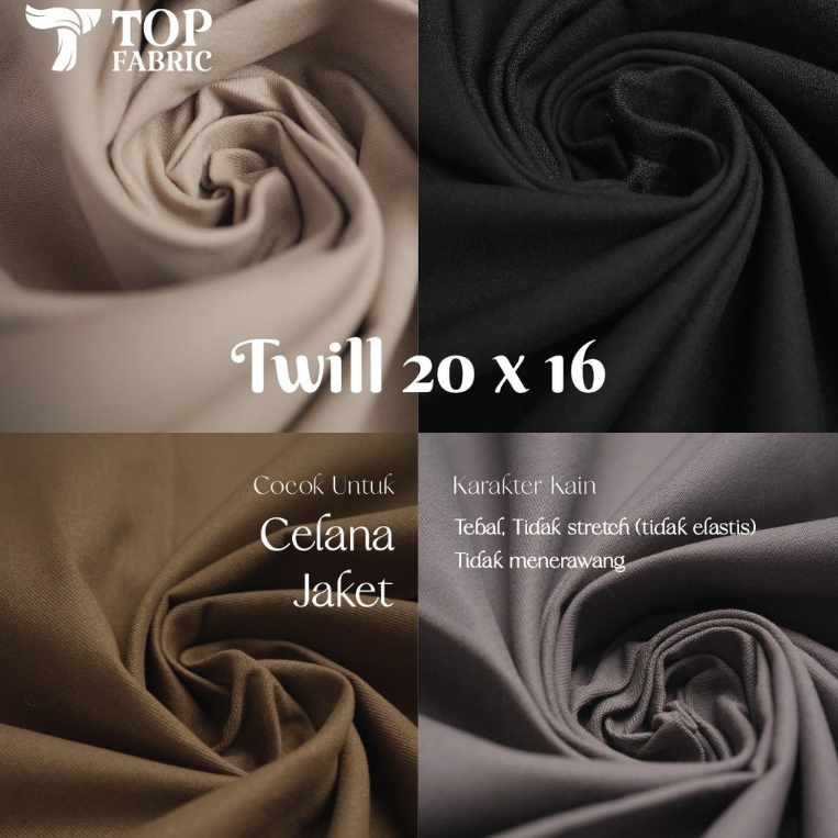 Jual 0,5 meter Kain Twill 20 x 16 Bahan celana | Shopee Indonesia