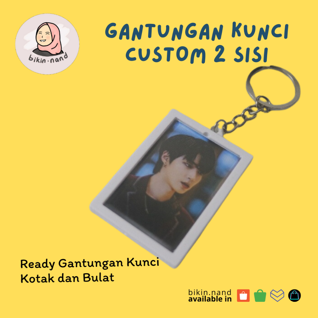Jual CUSTOM GANCI/Gantungan kunci INSERT PAPER 2 SISI (Proses Cepat ...