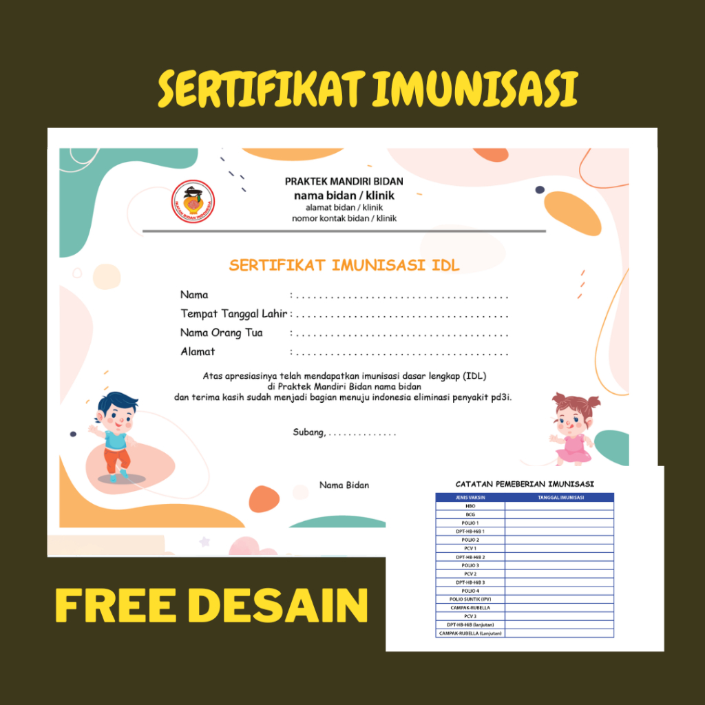 Jual Custom Sertifikat Imunisasi IDL | Shopee Indonesia