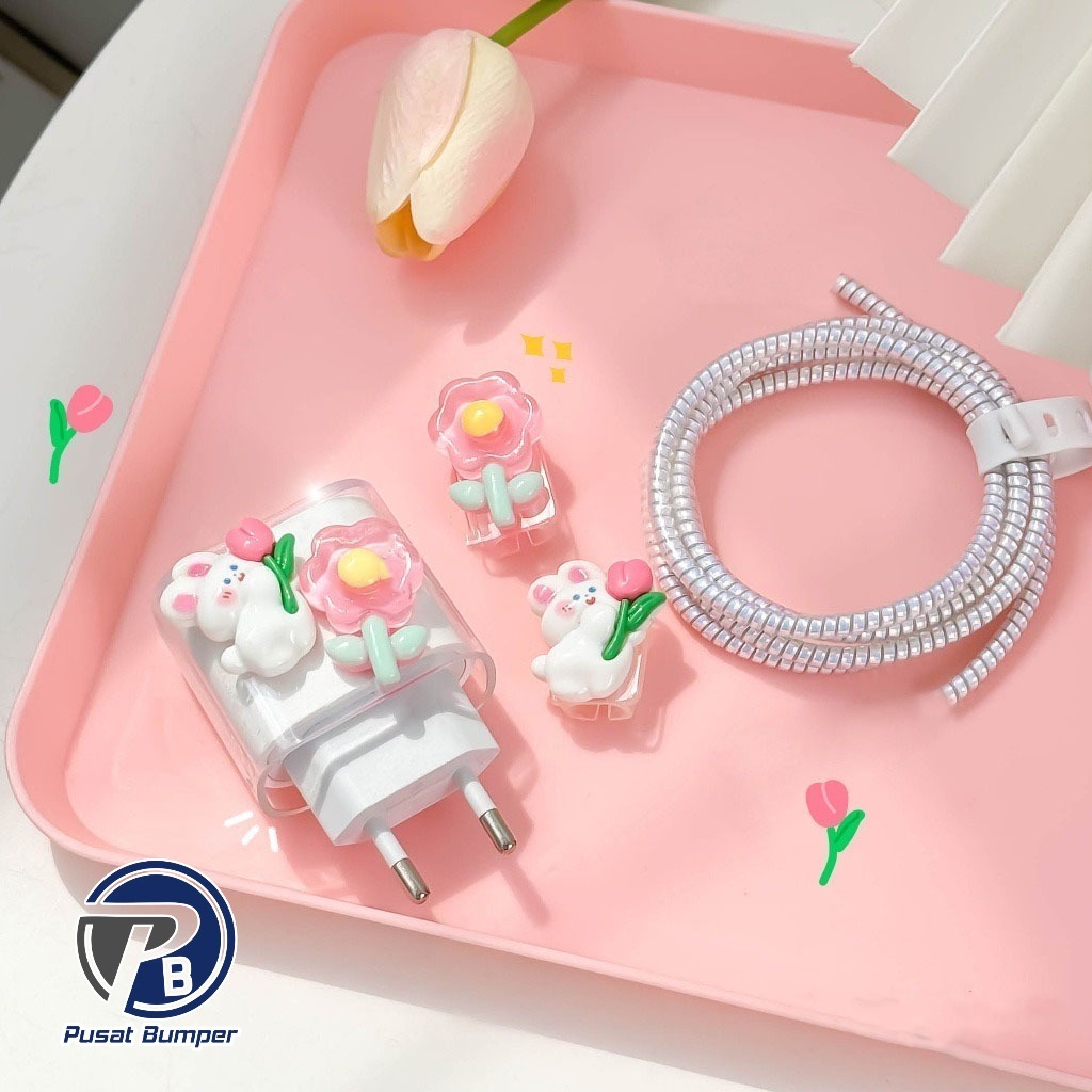 Jual CUTE 3D - Set Paket Cover Pelindung Kepala & Kabel Charger Spiral ...