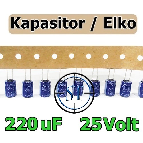 Jual 10pcs Elco Elko Kapasitor Capacitor 220/25V 220/25V 220/25V 220 ...