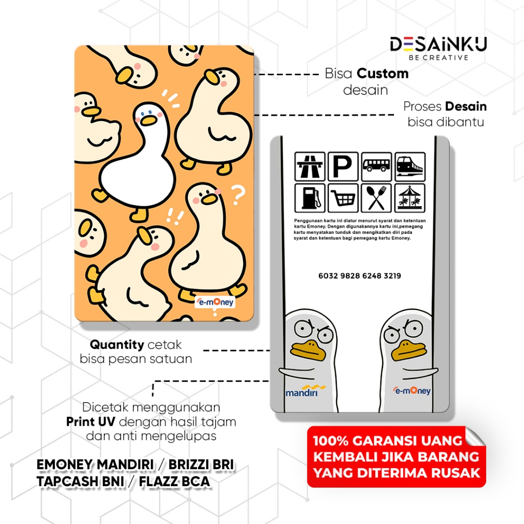 Jual Emoney/Tap Cash/Flazz/Brizzi/ BEBEK / DUCK / KARTUN BEBEK PUTIH ...