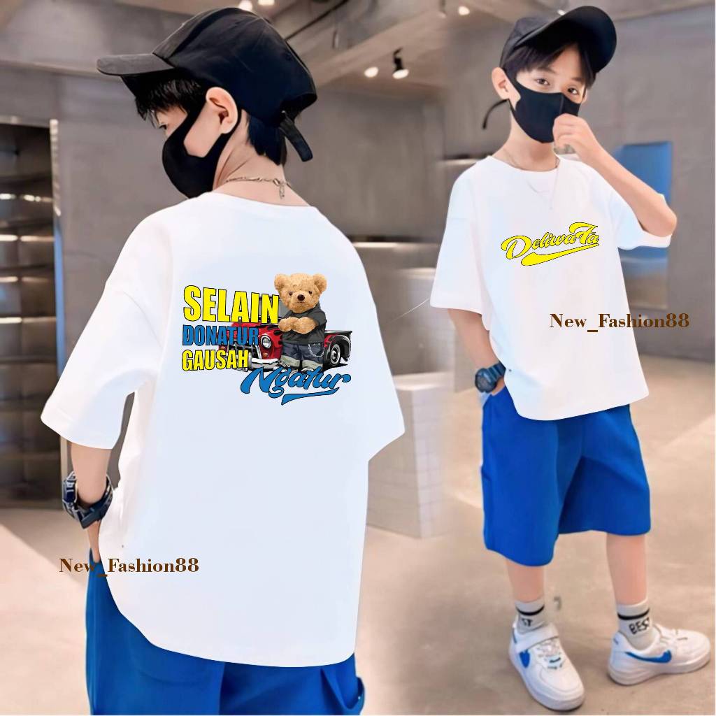 Jual Kaos distro anak motif deli wafa bahan lembut digital printal ...