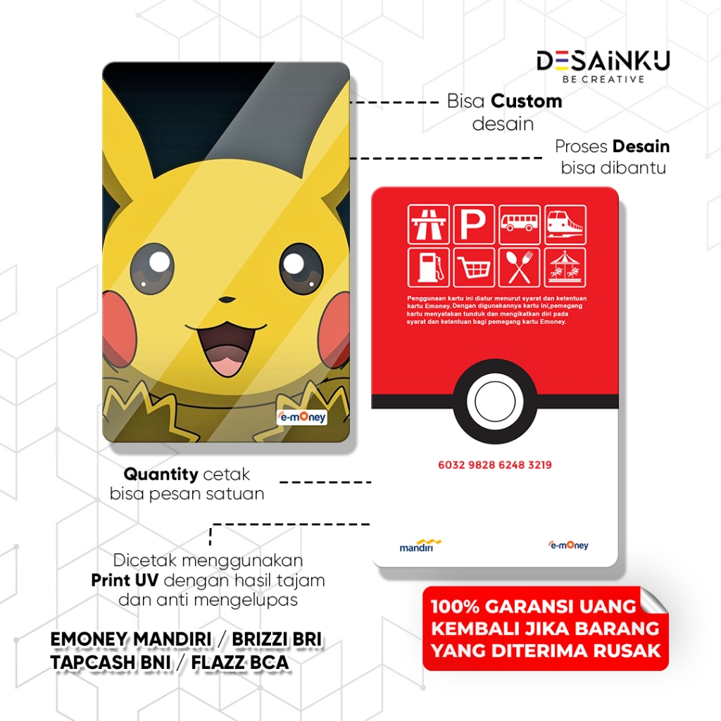 Jual Emoney / Tap Cash / Brizzi / Flazz edisi Pokemon / Pikachu | Shopee Indonesia