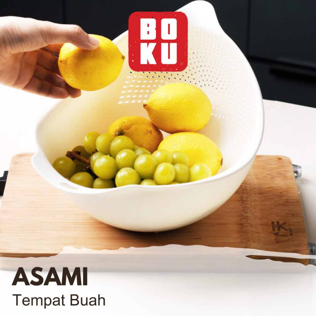 Jual |BOKU| ASAMI Peniris Beras Mudah Wadah Tiris Nasi Estetis Mangkuk ...