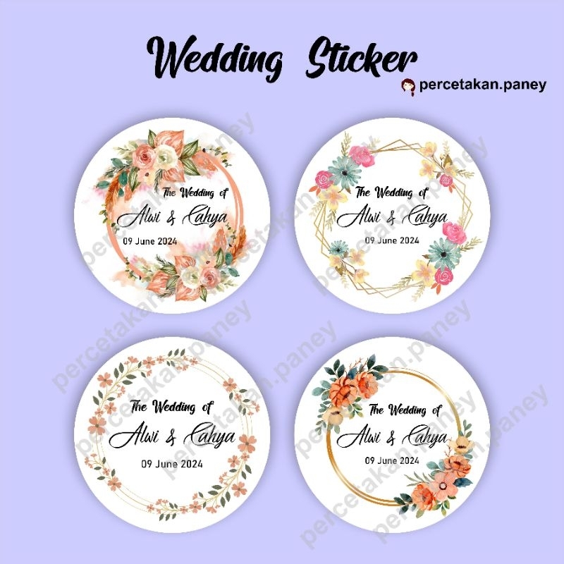 Jual Stiker Wedding Pernikahan Souvenir Waterproof Floral Flower Vinyl ...