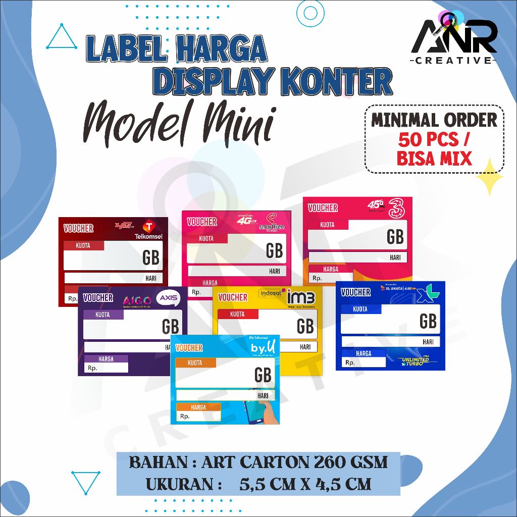 Jual Label Harga Voucher Konter/ Display Etalase Konter / Mini | Shopee ...
