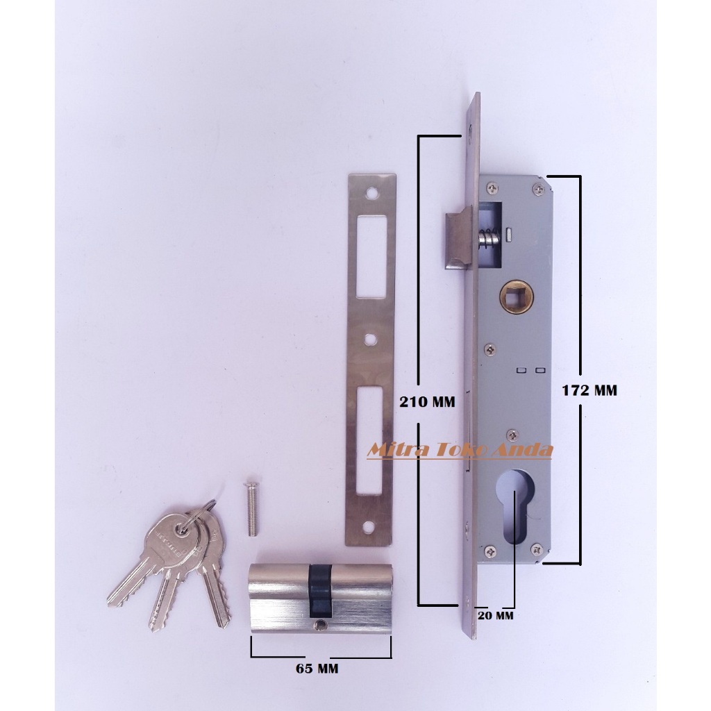 Jual mesin kunci pintu rumah backset 20mm + Silinder / body kunci ...