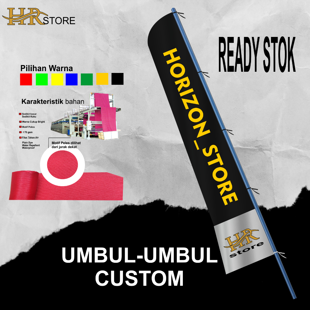 Jual BENDERA UMBUL UMBUL CUSTOM BEBAS LOGO DAN TEKS | FREE DESAIN ...