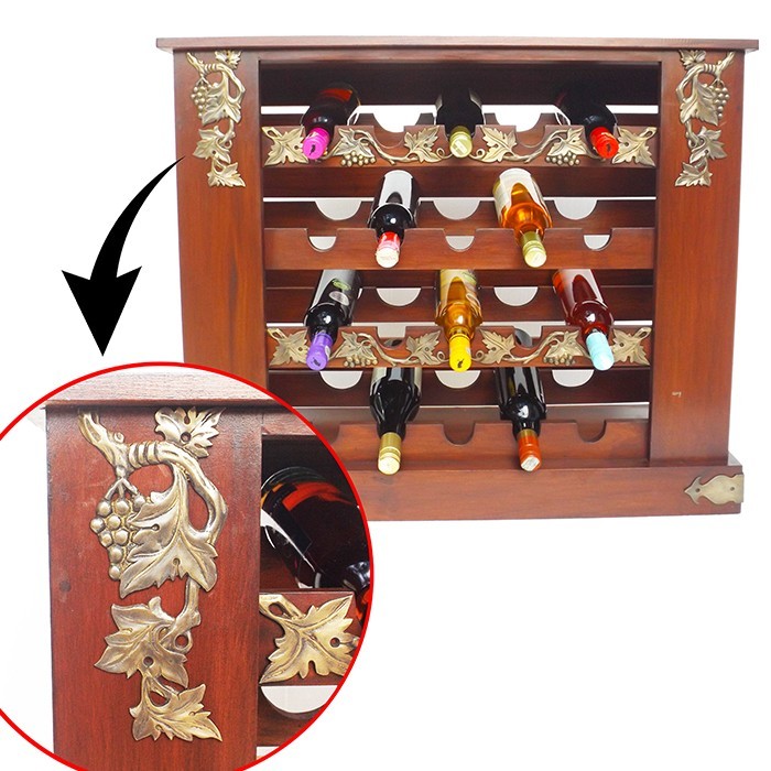 Jual Rak Minuman Wine Mahoni 1-Tingkat / Stacking Mahogany Wine Rack ...