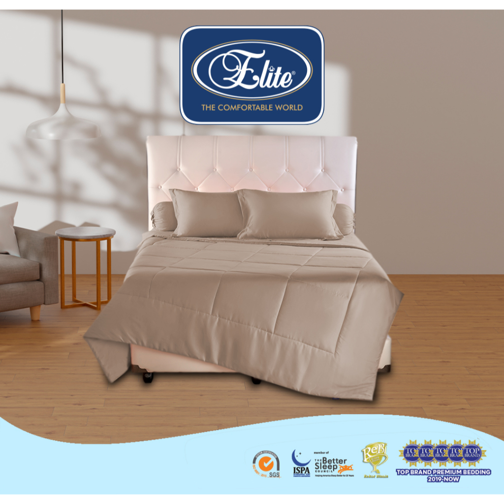 Jual ELITE BED COVER SET POLOS / Bedcover + Sprei Katun Signature Premium Halus Motif Polos ...