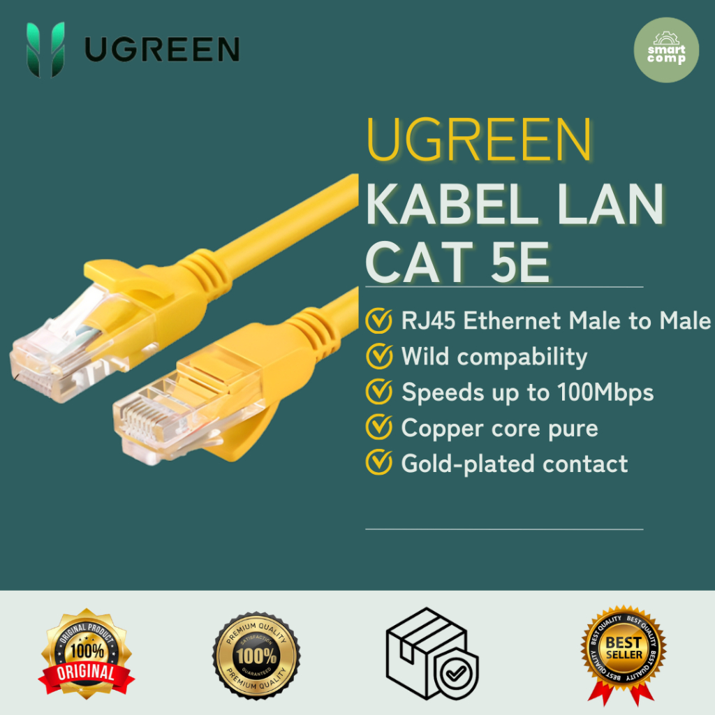 Jual UGREEN Kabel LAN UTP Cat.5 Cat.5e RJ45 Ethernet Male to Male ...