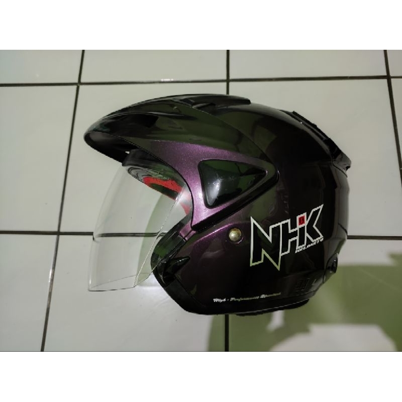 Jual Helm NHK Predator Solid Purple half face ungu SNI | Shopee Indonesia