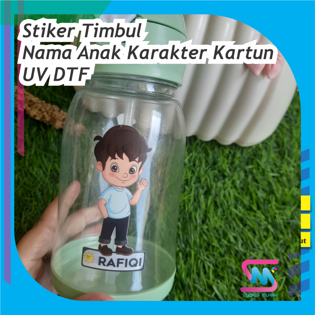 Jual Stiker Murah Bandung - Sticker Timbul Nama Anak Karakter Kartun UV ...