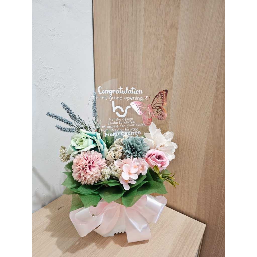 Jual vas karangan bunga meja akrilik opening bloombox bucket acrylic ...