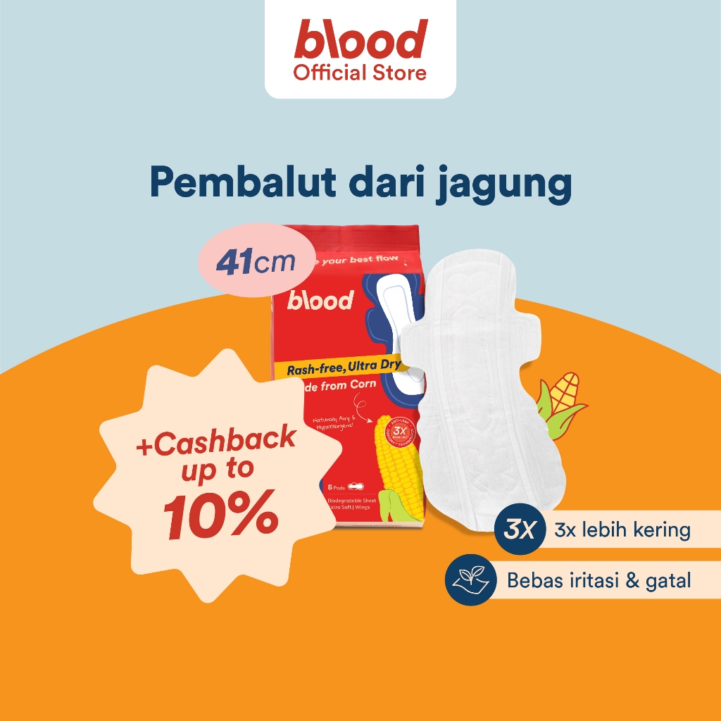 Jual Blood Corn Pads 41cm / Pembalut dari Jagung | Bebas gatal & ultra ...
