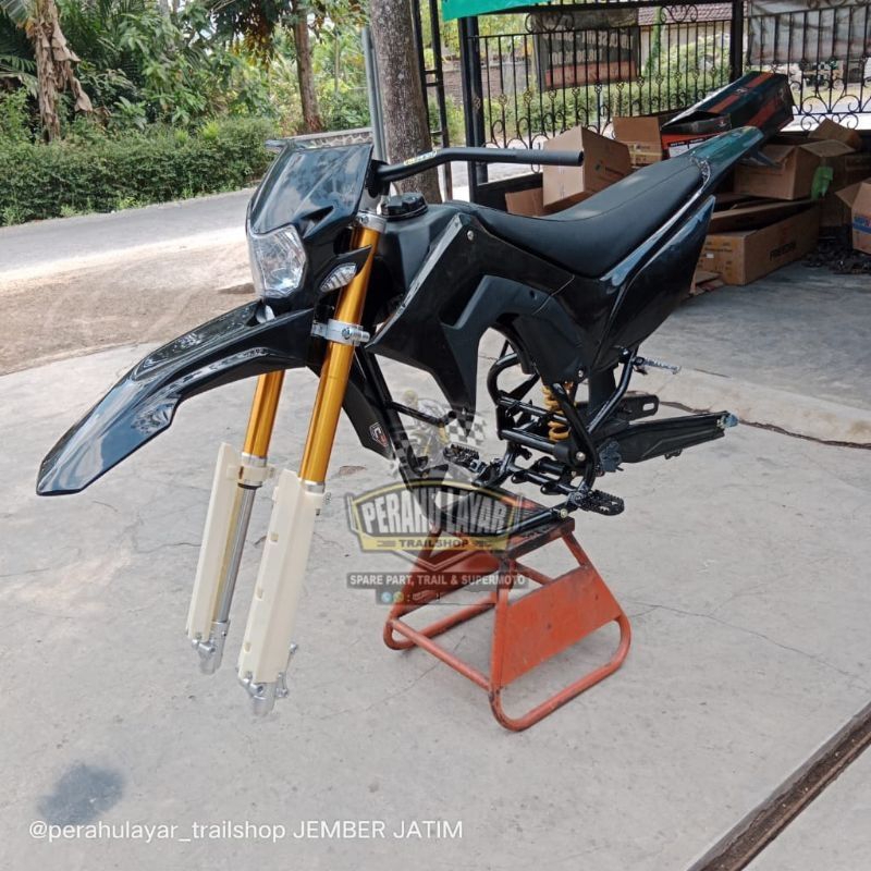 Jual frame rangka replika honda CRF 150 L paket premium tanpa roda wheelset PNP MESIN : TIGER ...