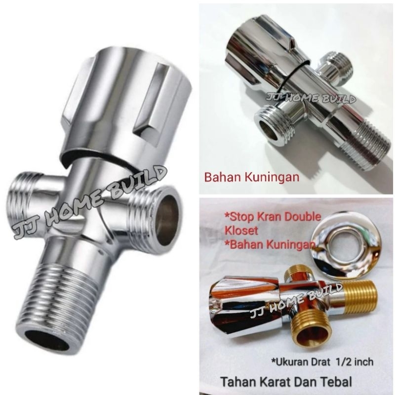 Jual Stop Kran Cabang/Stop Kran Toilet/WC/Jet Shower/Stop Kran Double | Shopee Indonesia