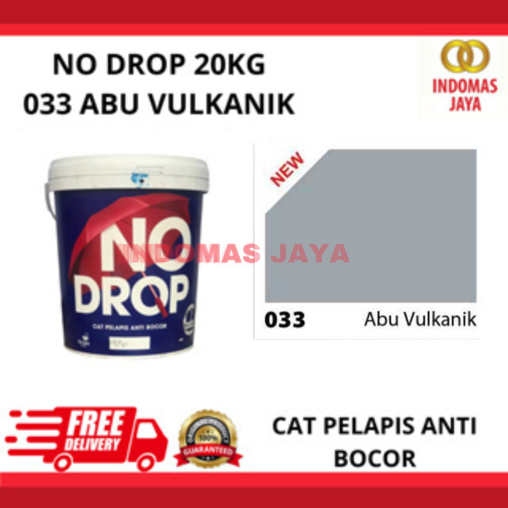 Jual CAT ANTI BOCOR KEDAP AIR WATERPROOFING 20KG 20 KG abu vulkanik 033 NODROP / NO DROP 20KG ...