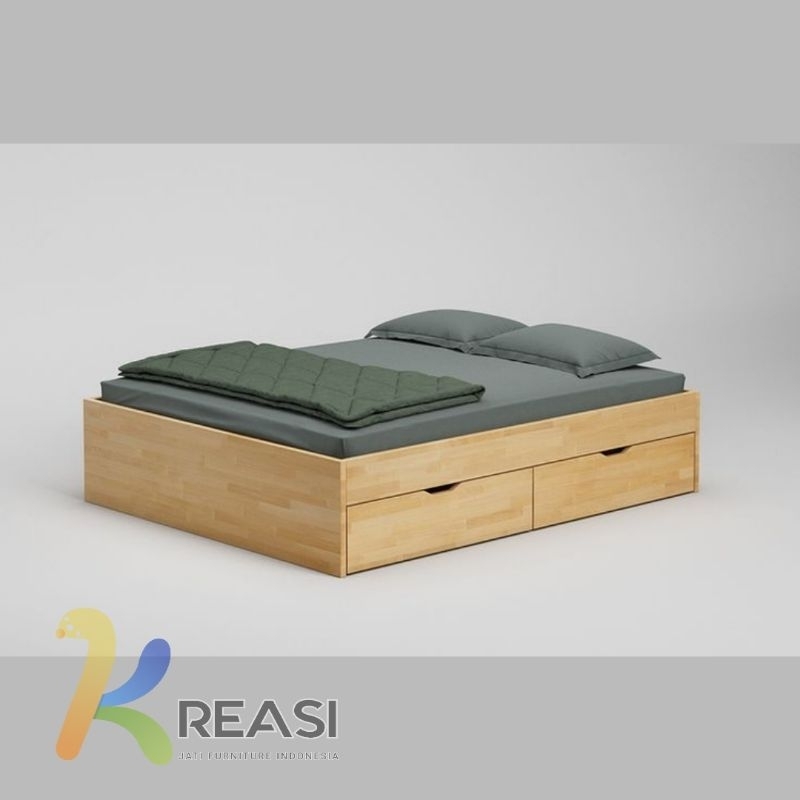 Jual Divan Kayu Tempat Tidur 2 Laci Kayu Mahoni | Shopee Indonesia