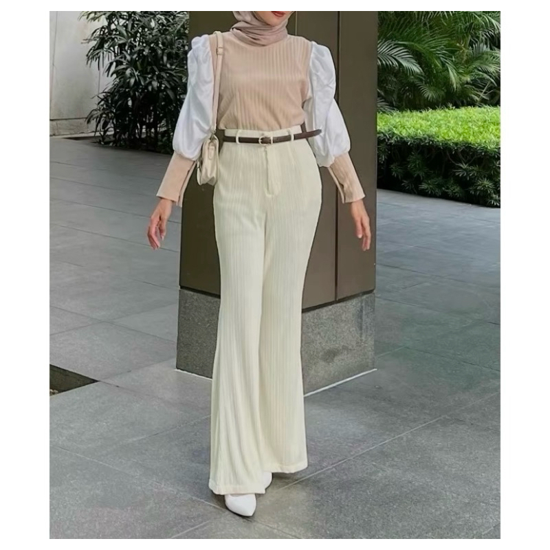 Jual Celana Cutbray Knit Wanita Highwaist Knit Cutbray Wanita Premium | Shopee Indonesia