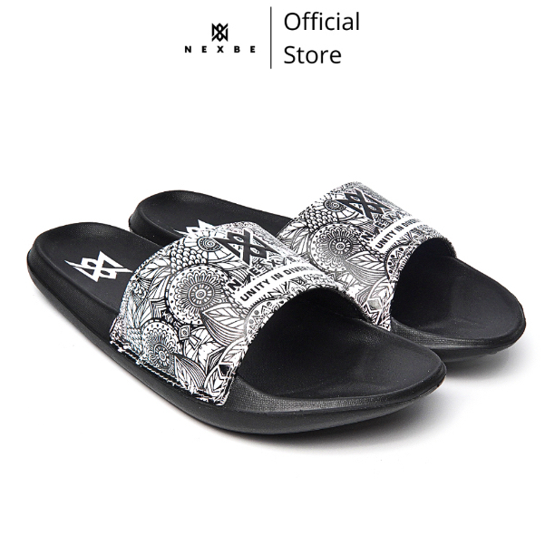 Jual Nexbe - Sendal Slip On Unity In Diversity Hitam Putih | Shopee Indonesia