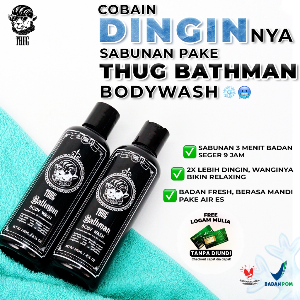 Jual Thug BUNDLING Bathman Body Wash 2/3 Botol 200ml Menthol Sensasi ...