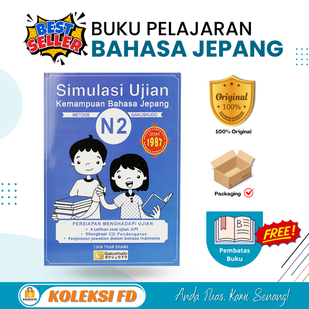 Jual Buku bahasa Jepang || Simulasi Ujian N2 + CD Metode Gakushudo 100% ...