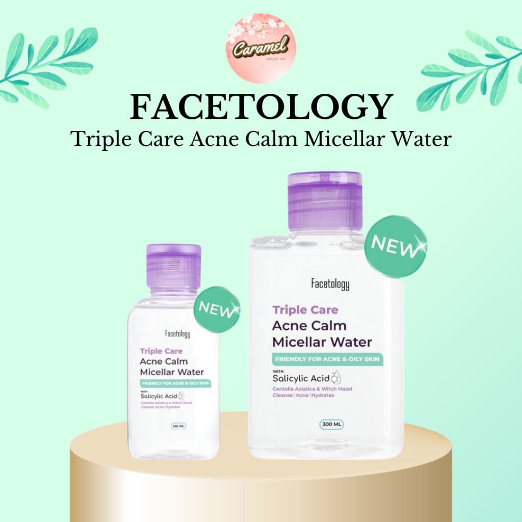 Jual [BPOM] FACETOLOGY Triple Care Acne Calm Micellar Water 100mL 300mL ...