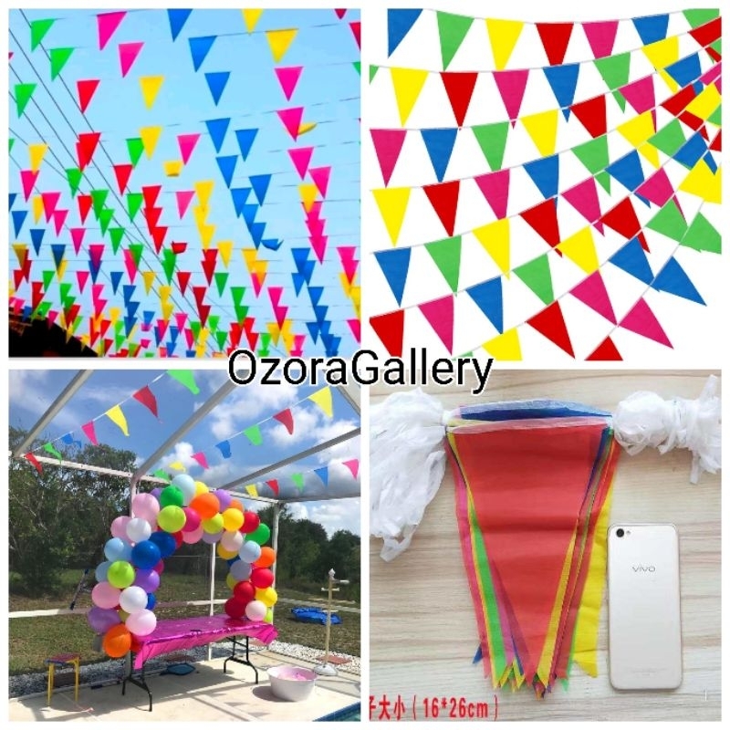 Jual READY 150Pcs 80 Meter Bendera Kain Warna Warni dan Bendera Kain ...