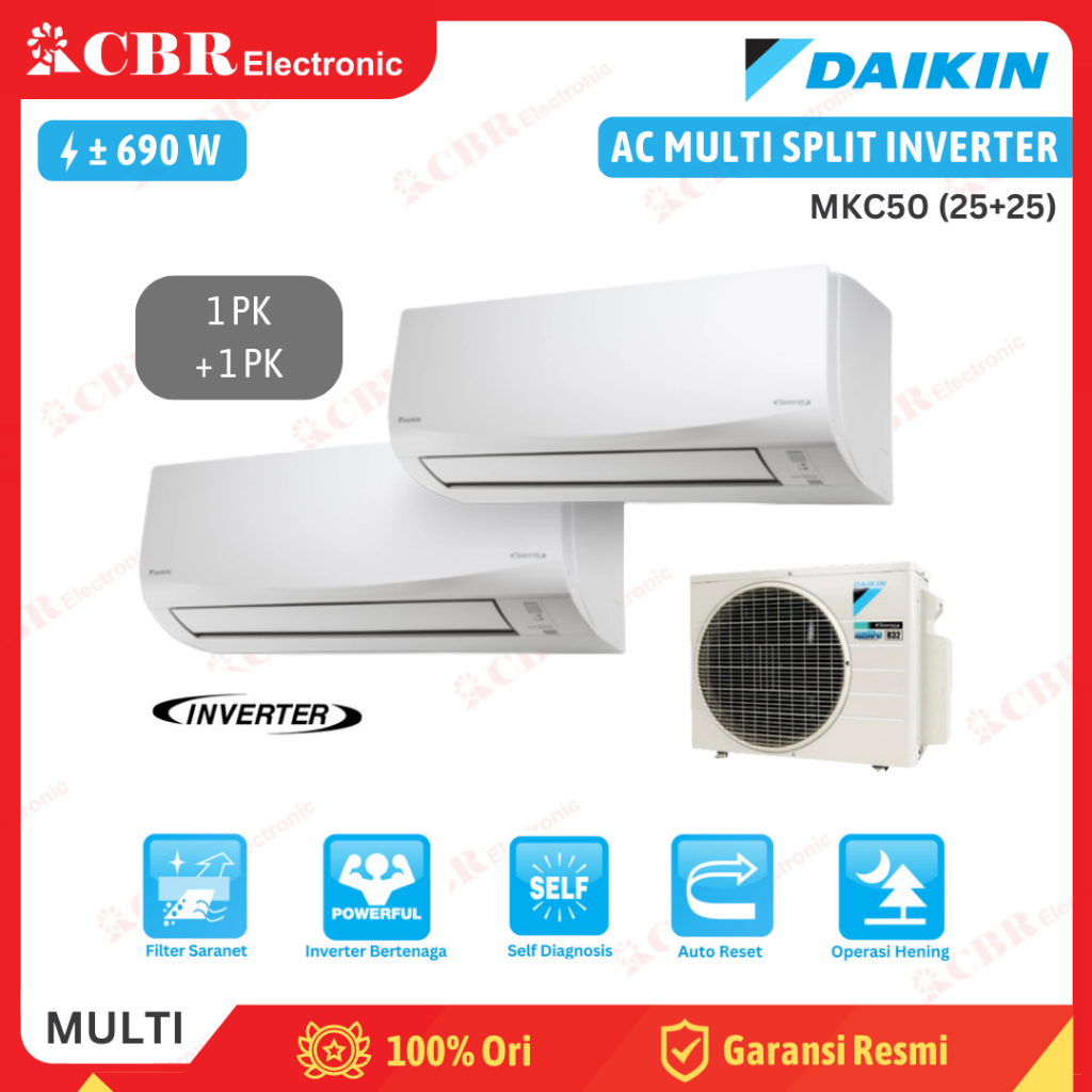 Jual AC Multi Split DAIKIN Inverter 1PK + 1PK MKC50 (25+25) | Shopee Indonesia