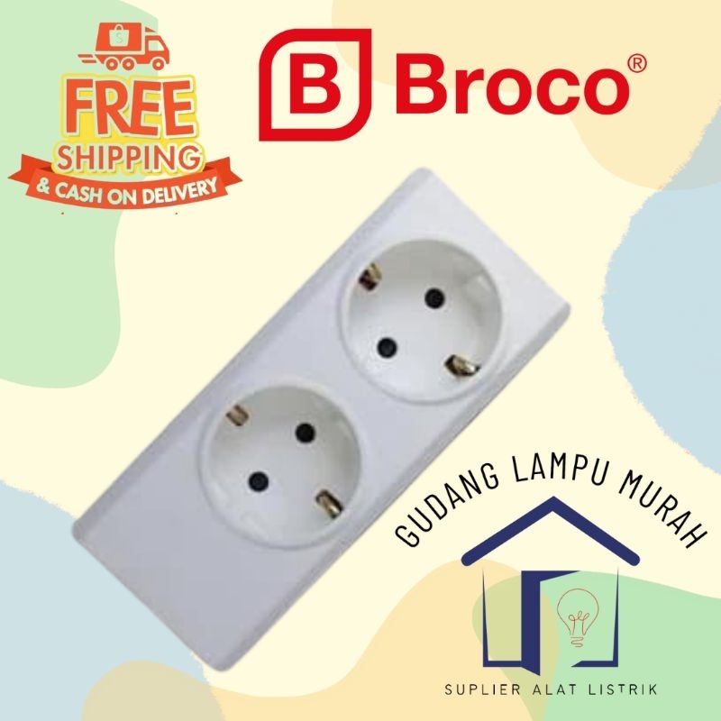 Jual Broco Stop Kontak 2Lubang 15321 NCP Socket Terminal 2Lubang Stop ...