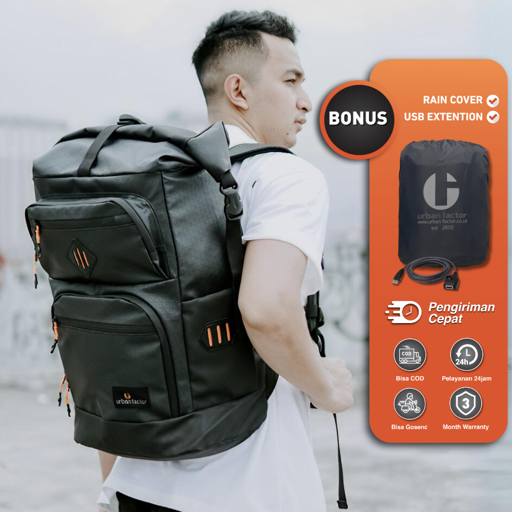 Jual Tas ransel Backpack urban factor - Aileron Black - Tas laptop ...