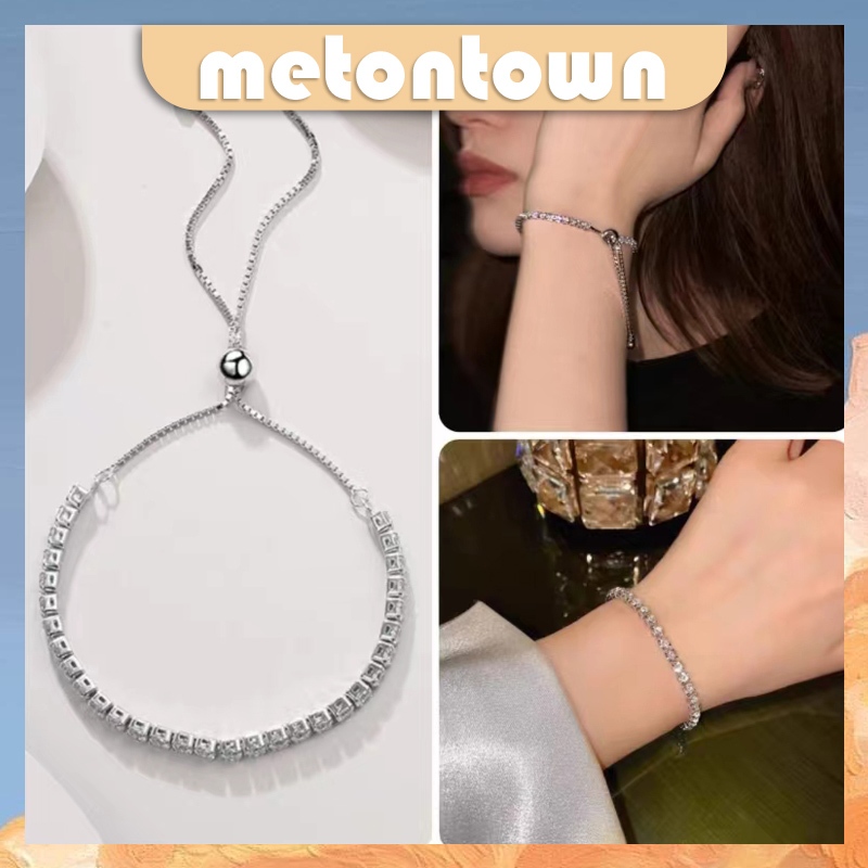 Jual (COD) Gelang Tangan Serut Diamond Rhinestone Gelang Serut Kristal ...